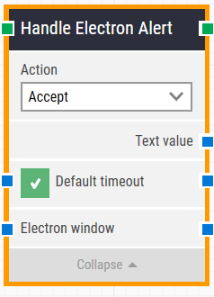 Handle Electron Alert | Electron Blocks | Leapwork Documentation